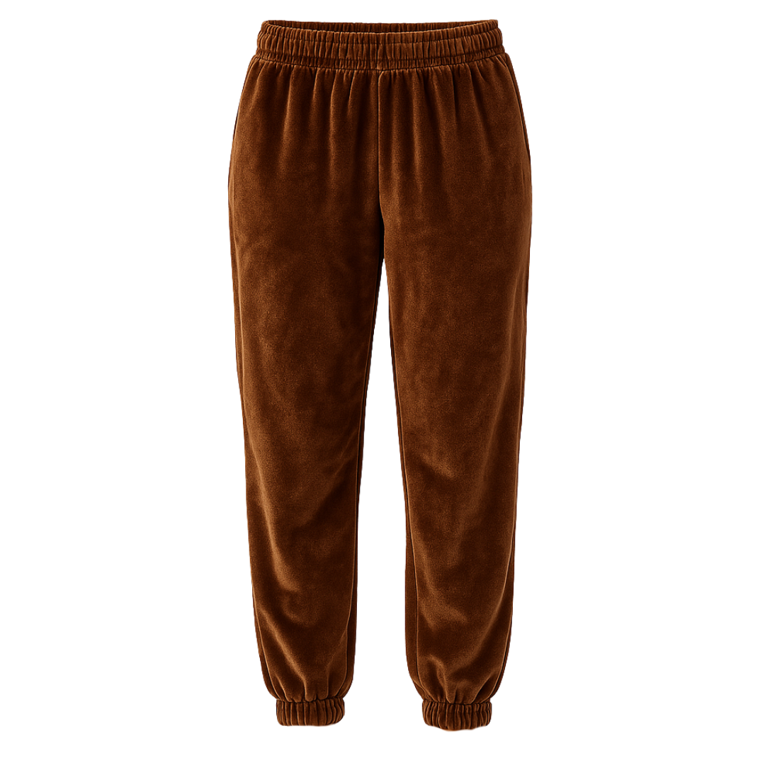 Brown Velvet Track Pants - The Kore Dance Project